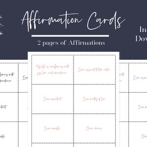 Printable Positive Affirmations for Improving Self Esteem - Etsy
