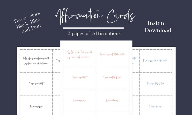 Printable Positive Affirmations for Improving Self Esteem - Etsy