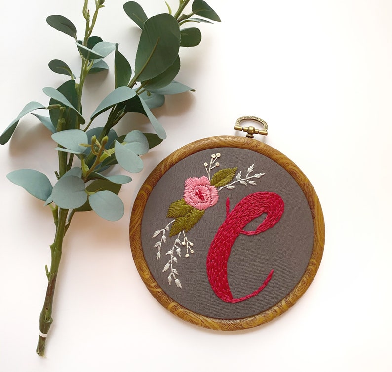 Custom Initial DIY Embroidery Kit / Letter Initial Embroidery - Etsy
