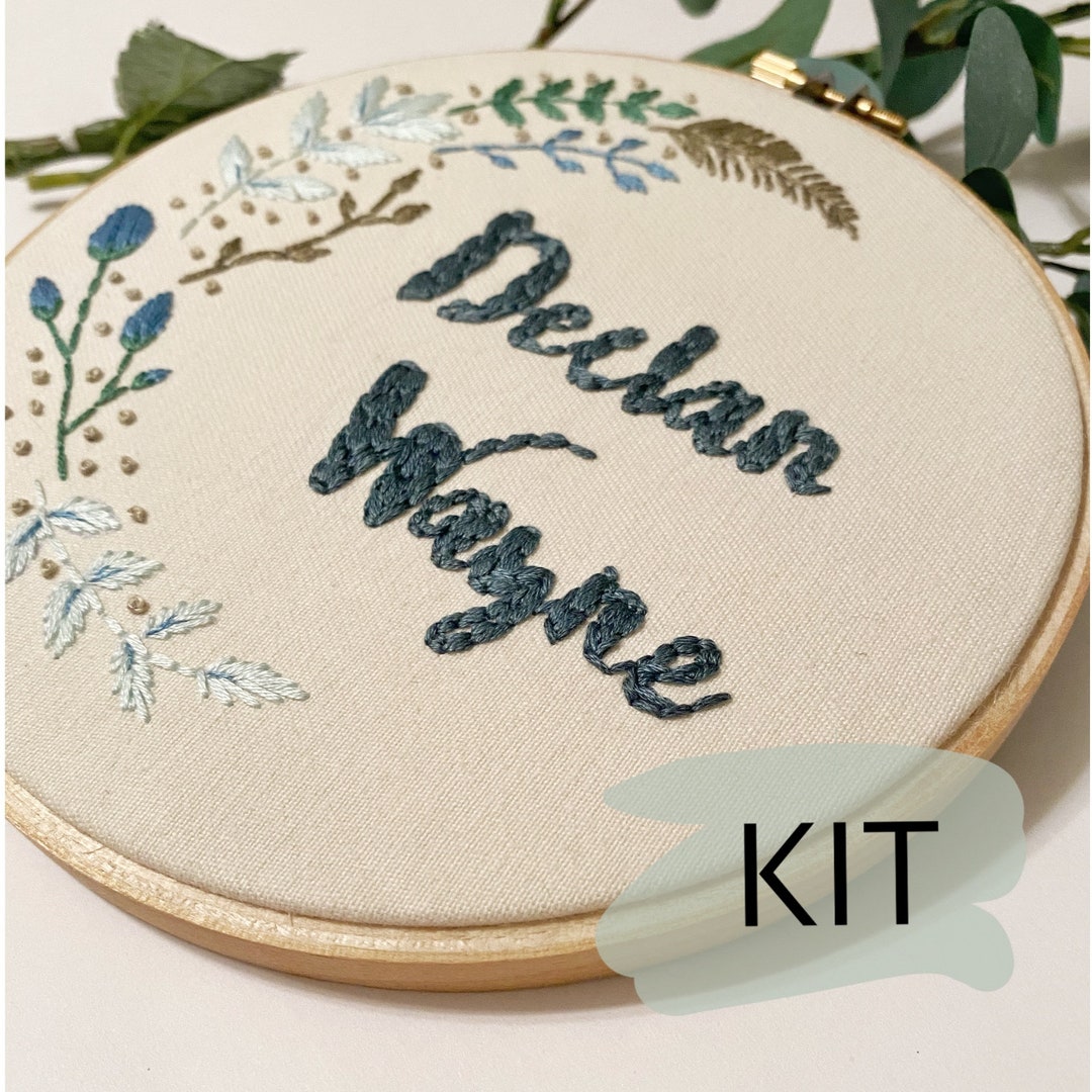Custom DIY Baby Name Embroidery Kit / Baby Name Sign Embroidery Hoop ...