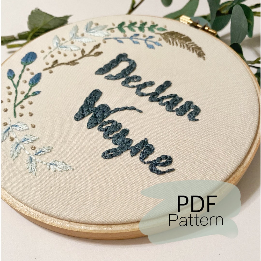 Custom Baby Name PDF Embroidery Pattern / Personalized Baby Name Gift ...