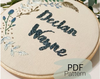 Pattern Custom Name Hand Embroidery - Etsy