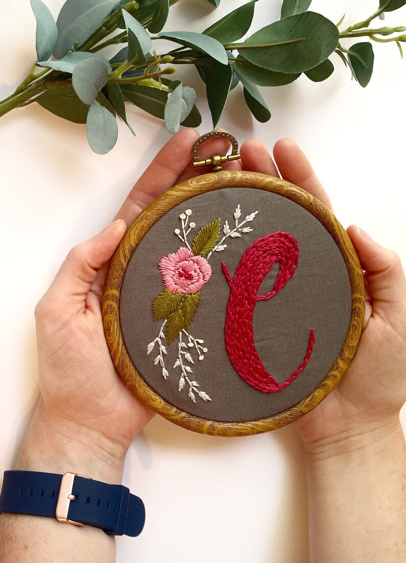 Custom Initial DIY Embroidery Kit / Letter Initial Embroidery - Etsy