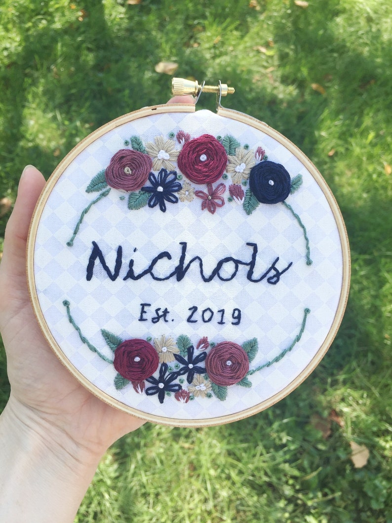 Custom Wedding Last Name PDF Embroidery Pattern / Personalized - Etsy