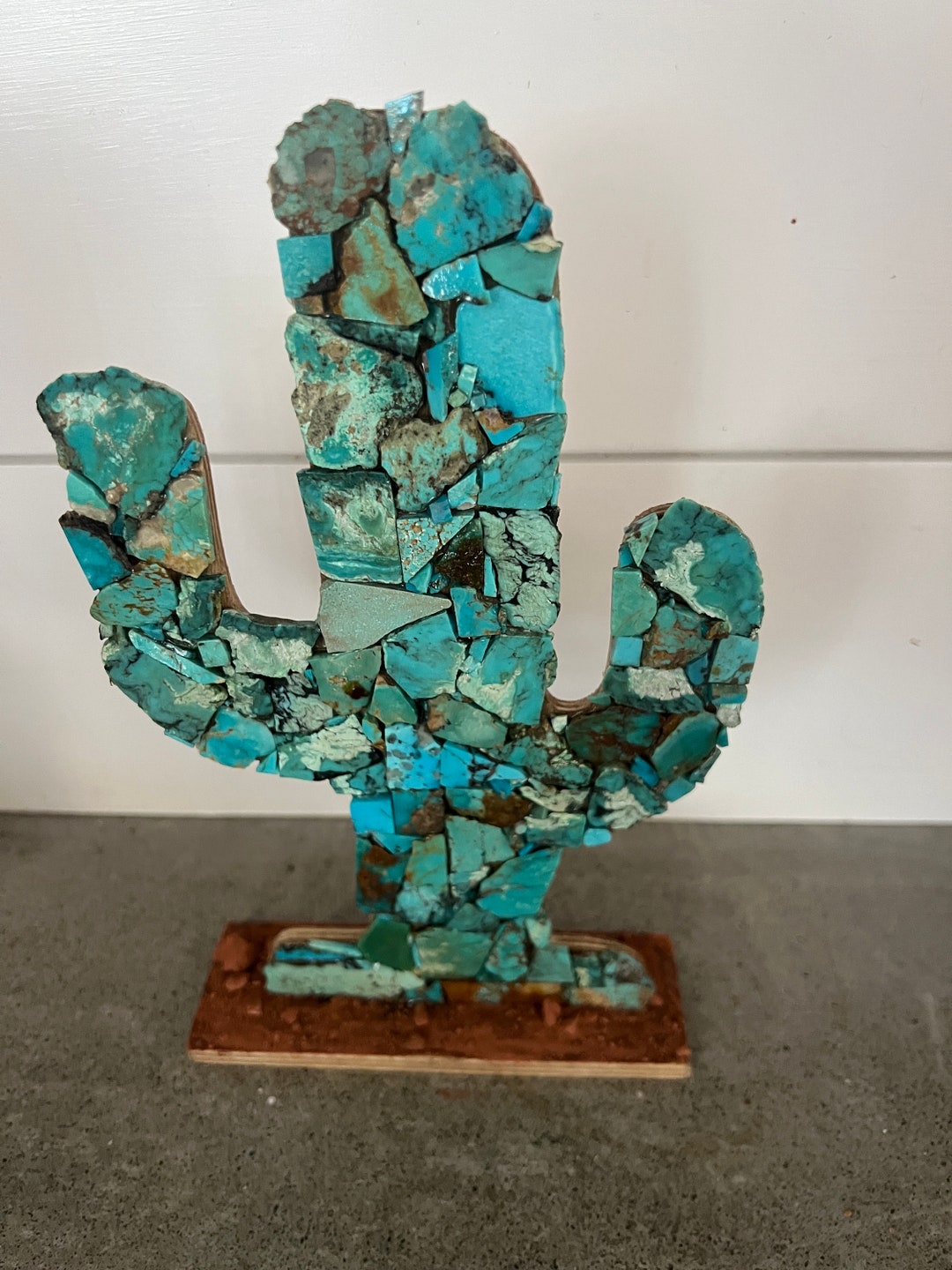 Gorgeous Old Stock Sedona Red Dirt Southwest Turquoise Saguaro Cactus ...