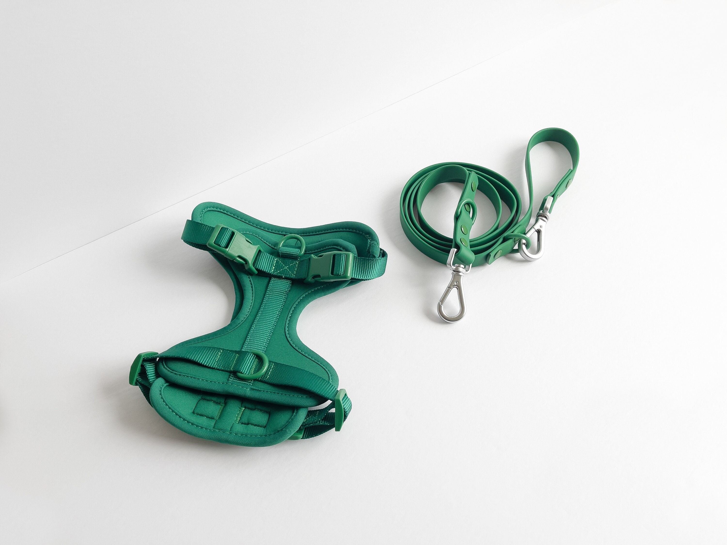 Green Adjustable Dog Harness & Lead Set Green Harness and - Etsy