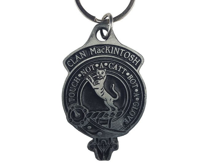 Mackintosh Clan Crest Solid Pewter Key Chain Scottish Clan - Etsy