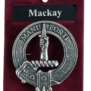 Mackay Cap Badge - Pewter Clan Crest Badge - Gaelic Themes Cap Badge or ...