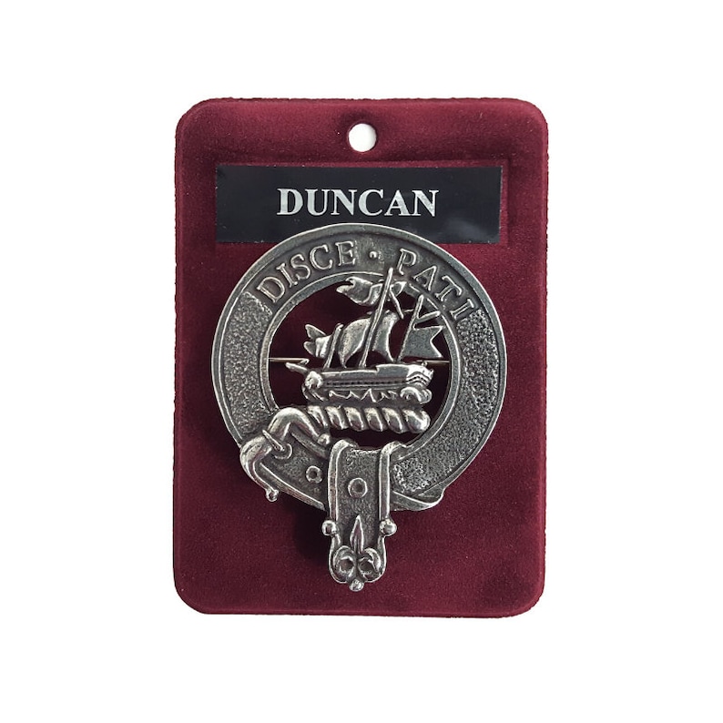 Duncan Cap Badge - Pewter Clan Crest Badge - Gaelic Themes Cap Badge or ...