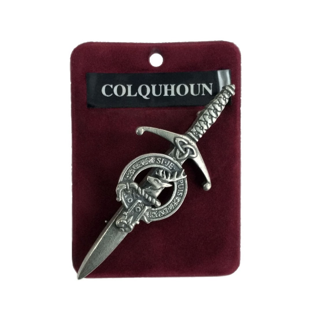 Colquhoun Clan Crest Kilt Pin - Gaelic Themes Scottish Kilt Pin - Si Je ...