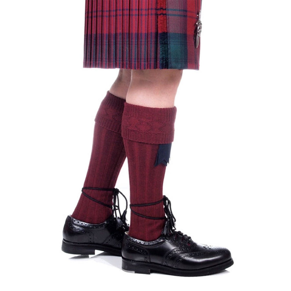 Wool Burgundy Kilt Hose Wool Blend Made in Scotland Red - Etsy