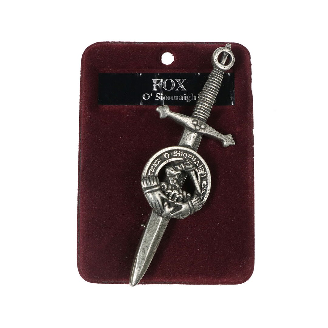 Fox (o'sionnaigh) Irish Family Crest Kilt Pin - Made in Scotland - Coat ...