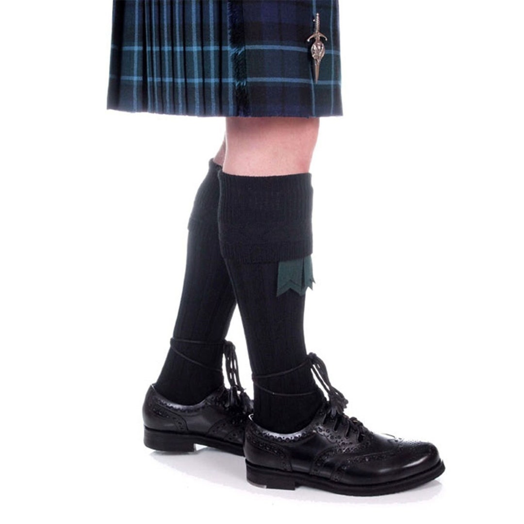 Wool Black Kilt Hose - Wool Blend - Made in Scotland - the Celtic Croft ...