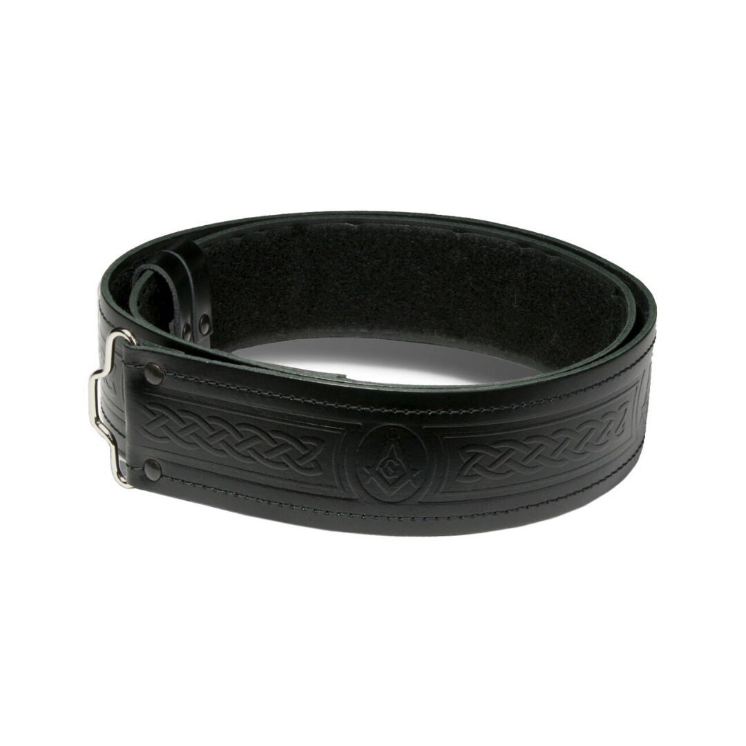 Masonic Embossed Quality Leather Kilt Belt - Made in Scotland - the ...