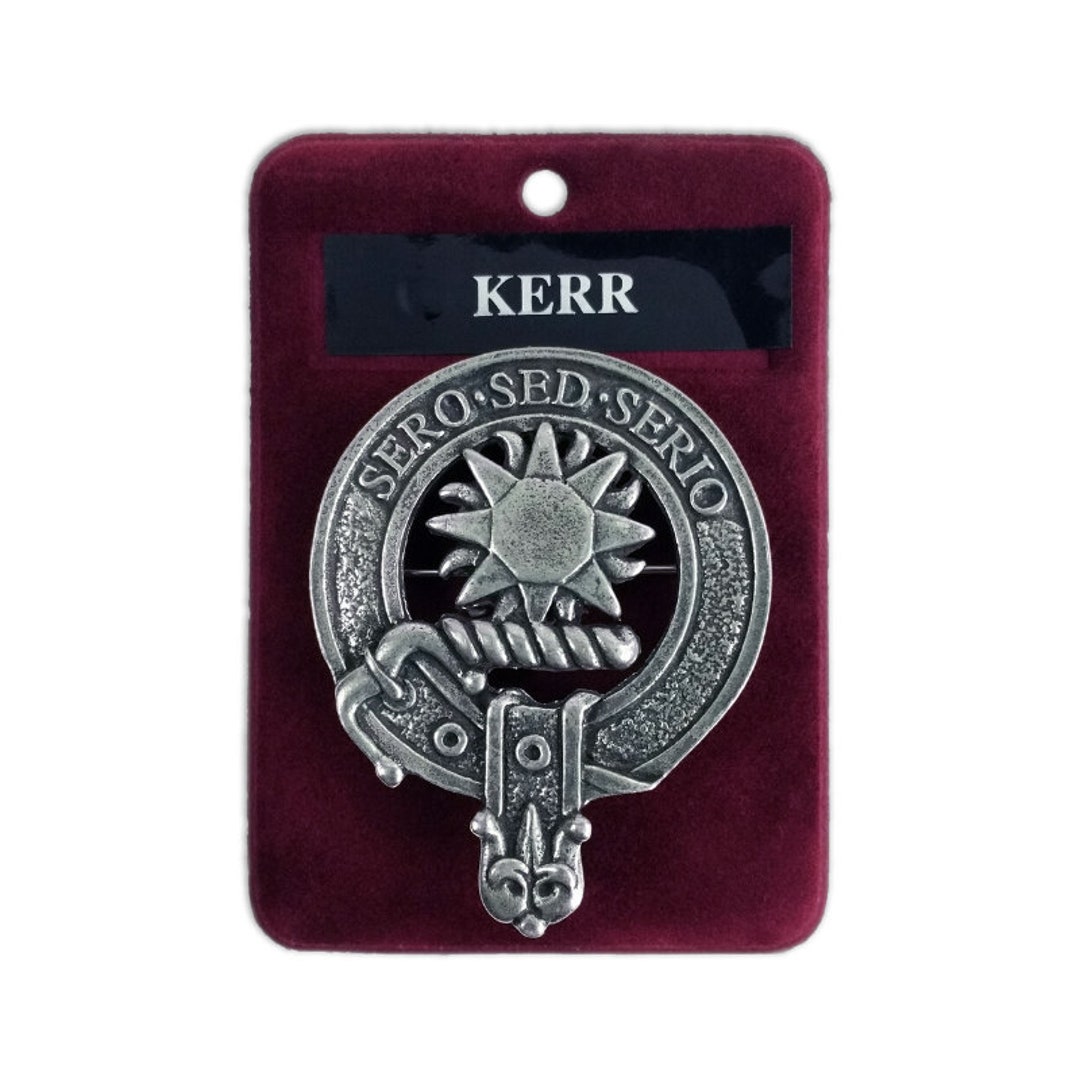 Kerr Cap Badge - Pewter Clan Crest Badge - Gaelic Themes Cap Badge or ...