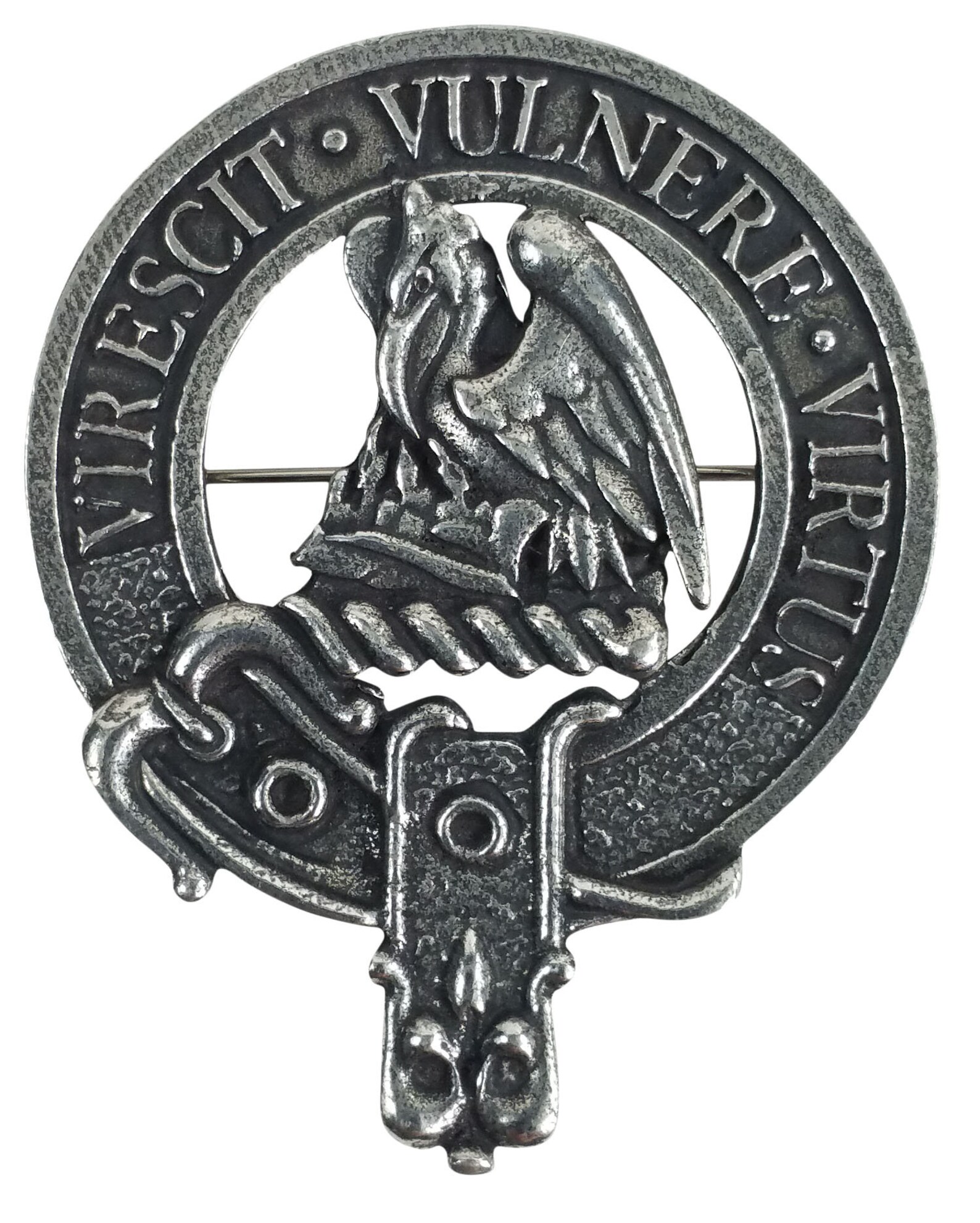Stewart Cap Badge - Pewter Clan Crest Badge - Gaelic Themes Cap Badge ...