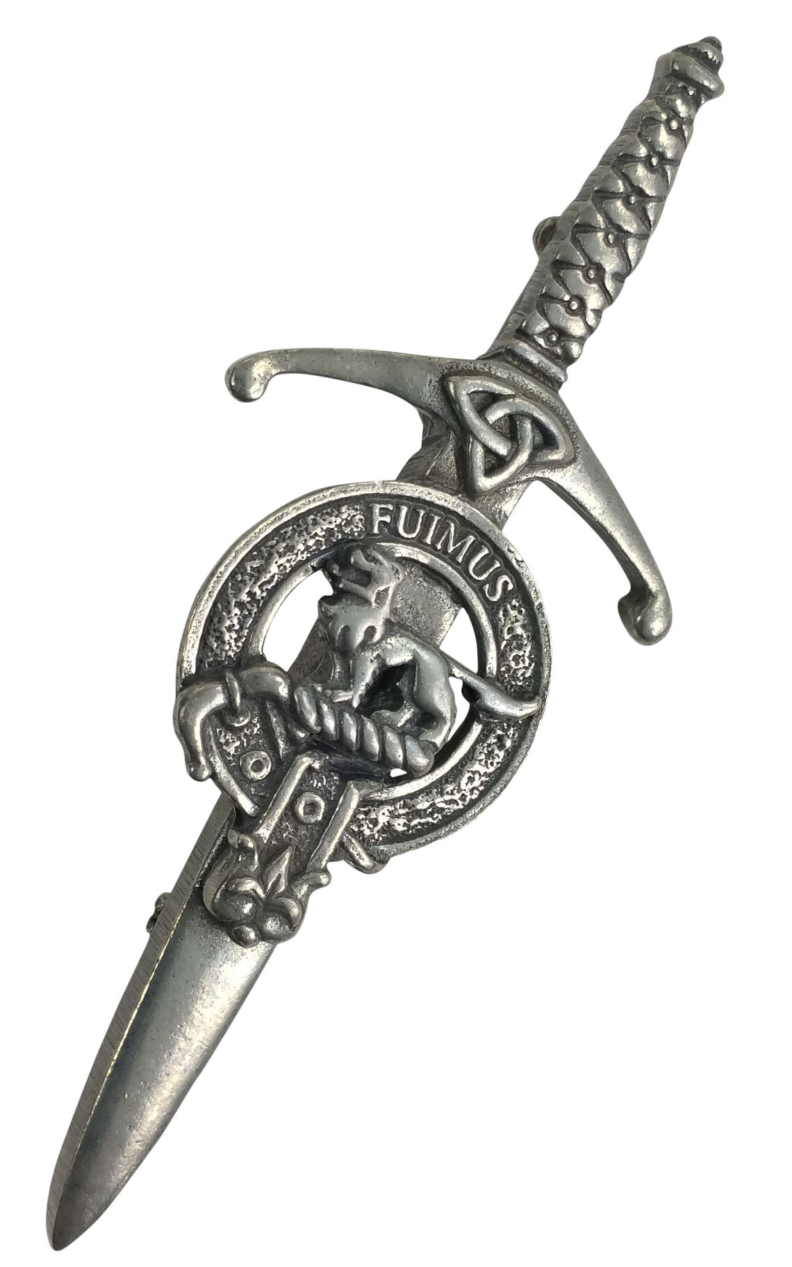 Bruce Kilt Pin - Pewter Clan Crest Kilt Pin - Gaelic Themes Kilt Pin ...