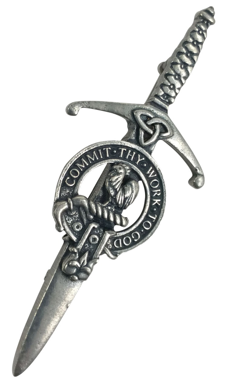 Sinclair Clan Crest Kilt Pin - Gaelic Themes Kilt Pin - Commit Thy Work ...