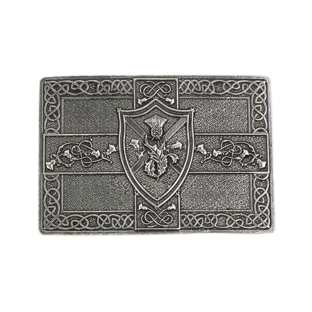 Saltire and Thistle Shield Kilt Belt Buckle - Made in Scotland - Etsy