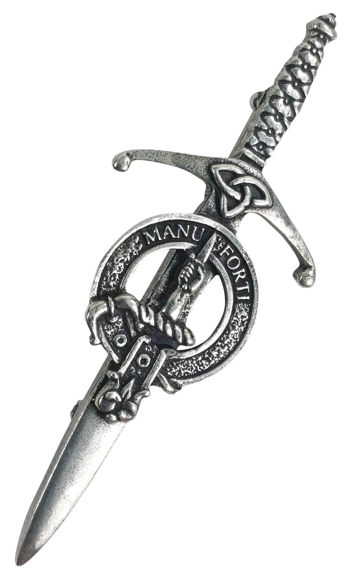 Mackay Clan Crest Kilt Pin - Gaelic Themes Kilt Pin - Manu Forti - Etsy