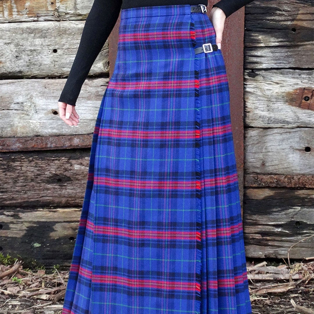 Welsh Tartan Hostess Kilted Skirt - Medium Weight Premium Wool - Made ...