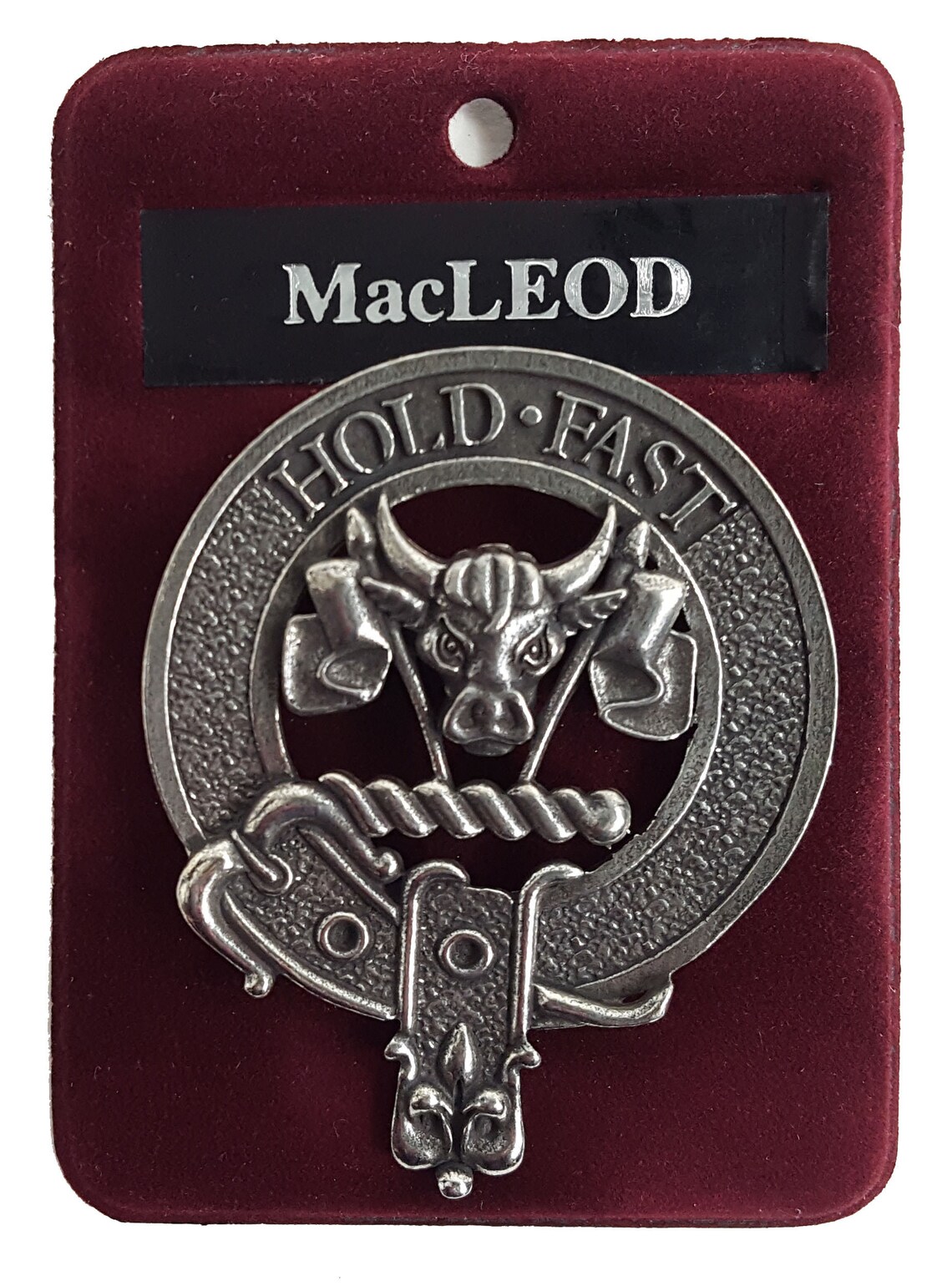 Macleod Cap Badge - Pewter Clan Crest Badge - Gaelic Themes Cap Badge ...