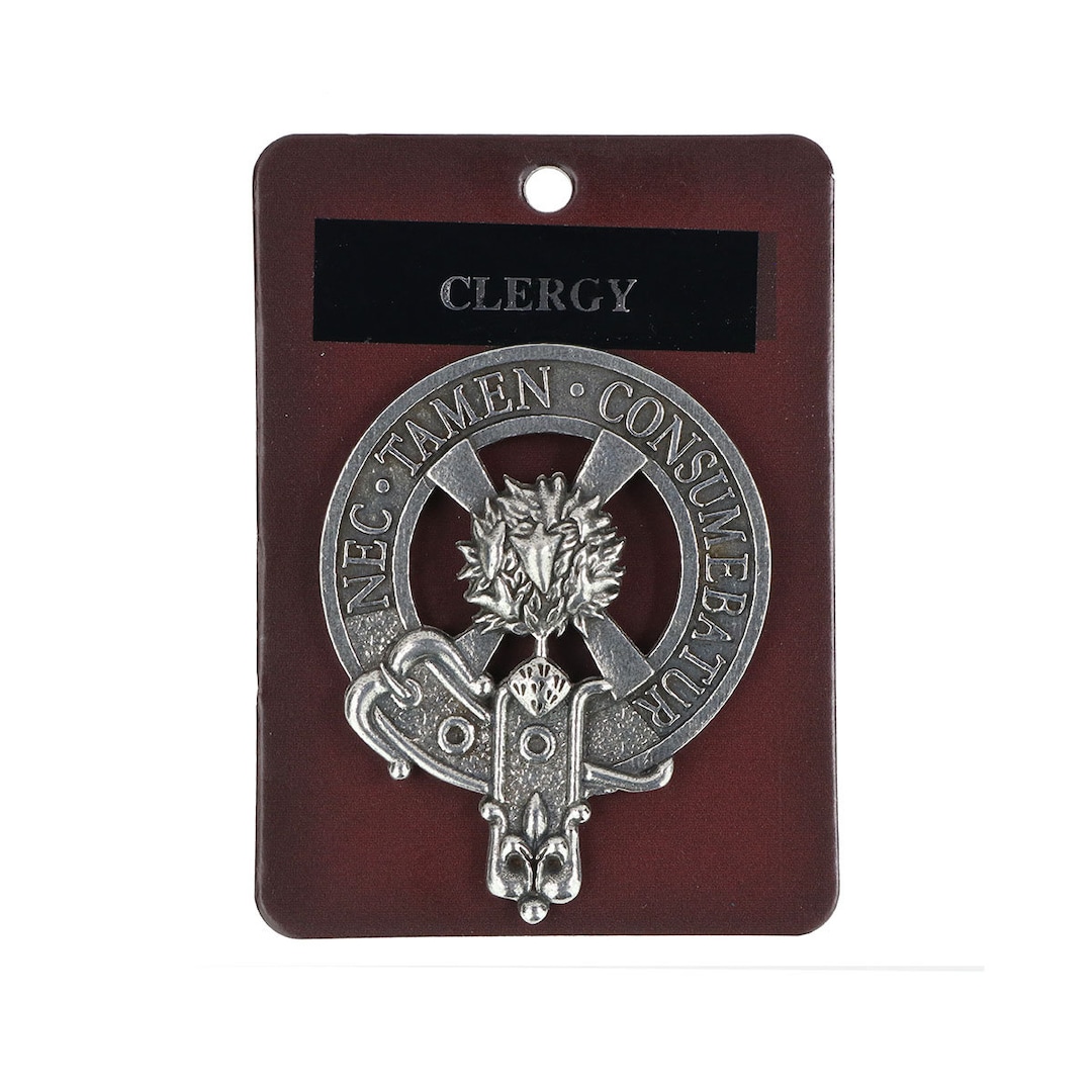 Clergy Cap Badge Pewter Clan Crest Badge Gaelic Themes Cap Badge or ...