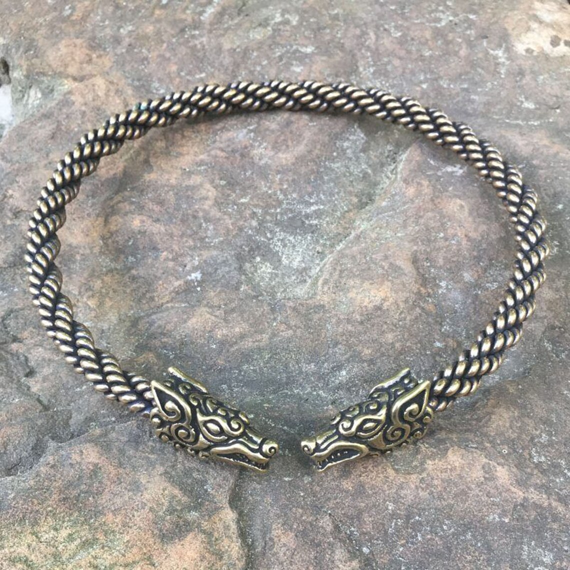 Celtic Wolf Neck Torc Celtic Braided Necklace Made in the - Etsy