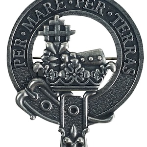 Macdonald Cap Badge - Pewter Clan Crest Badge - Gaelic Themes Cap Badge ...