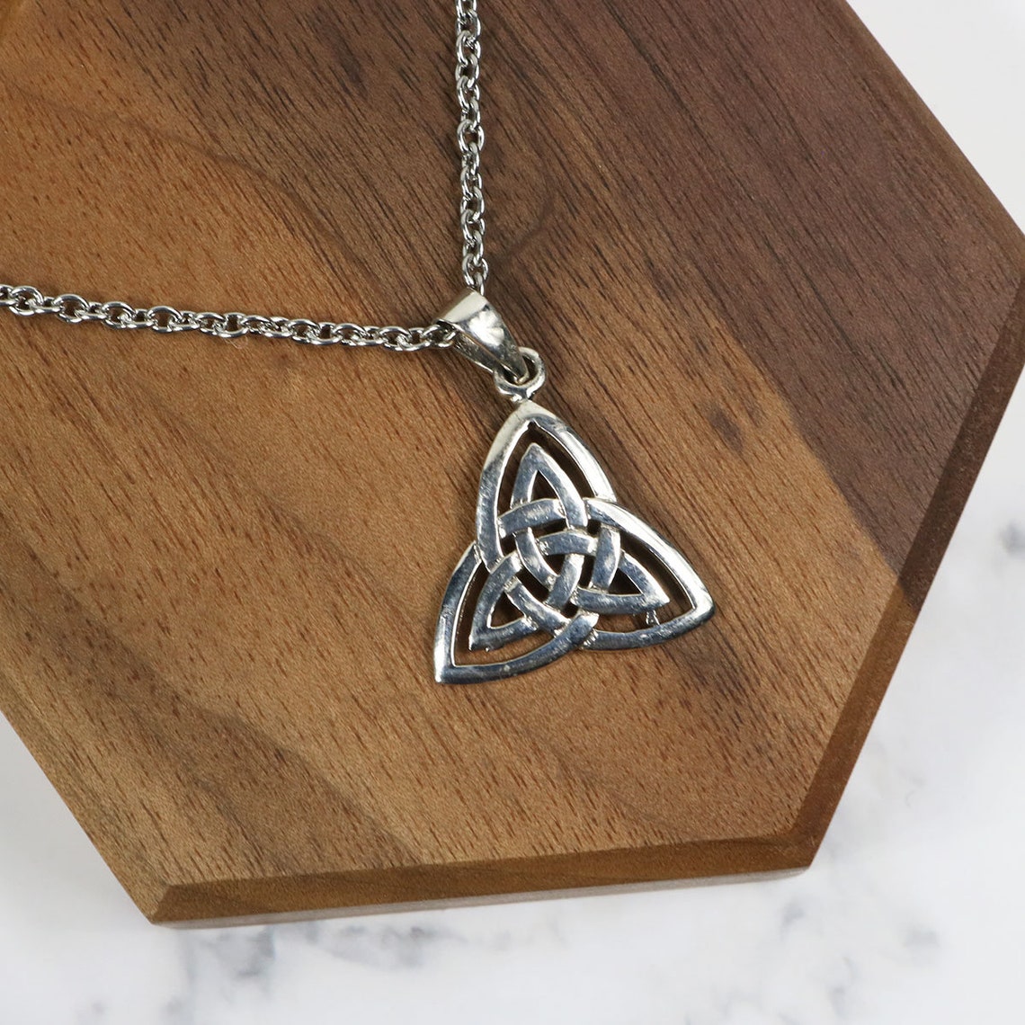 Trinity Knot Necklace - Triquetra - Trefoil Knot Pendant - Celtic Knot ...