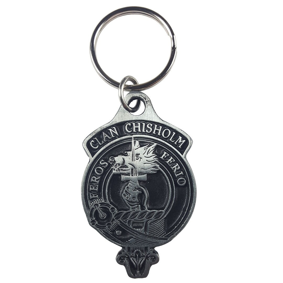 Chisholm Clan Crest Solid Pewter Key Chain - Scottish Clan - Etsy