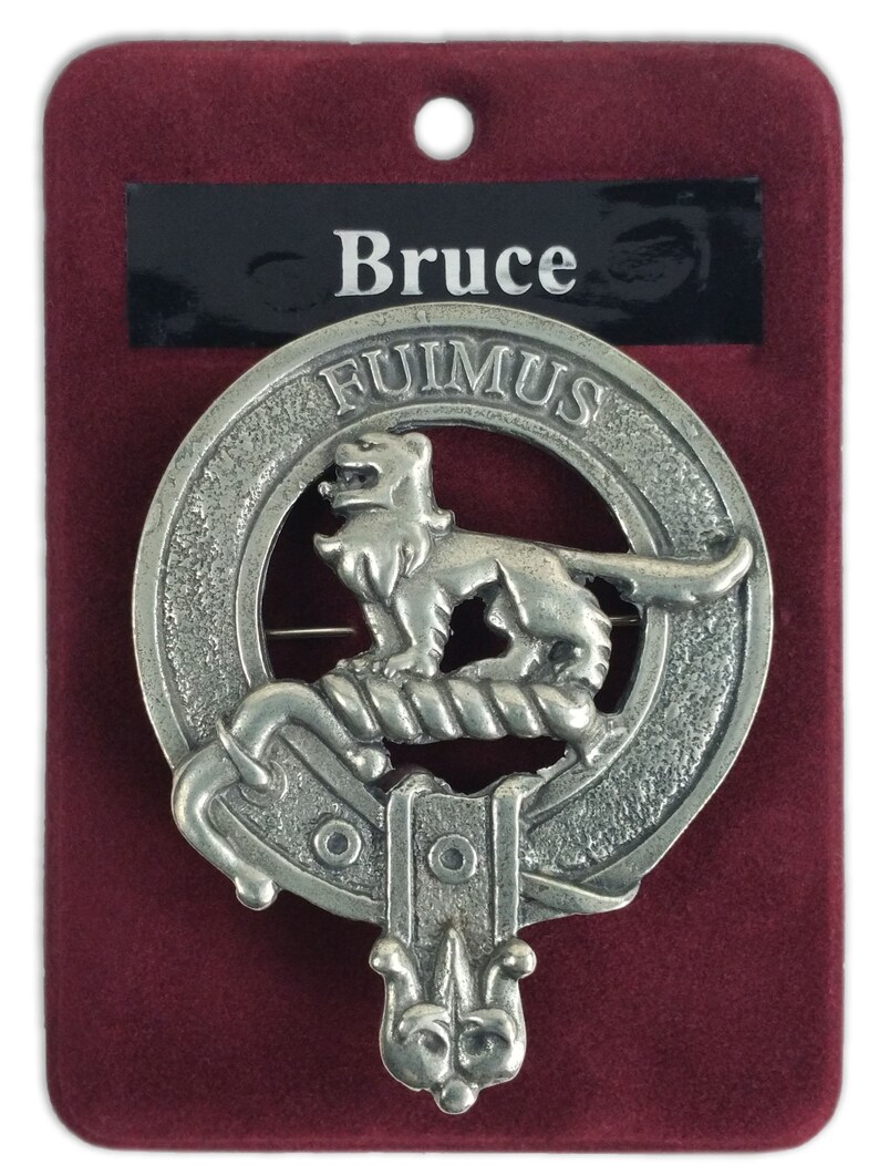 Bruce Cap Badge - Pewter Clan Crest Badge - Gaelic Themes Cap Badge or ...