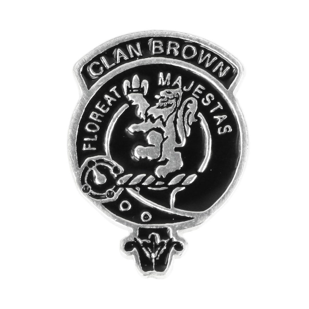 Brown Clan Crest Pewter Mini Badge/pin - Etsy