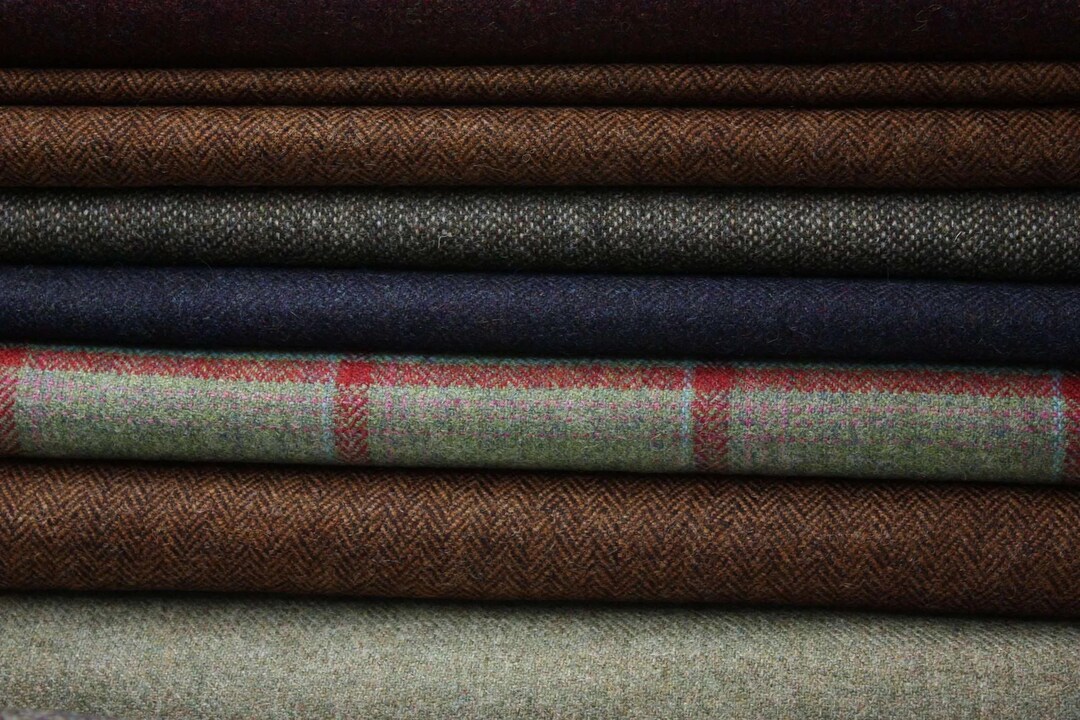 Herringbone Tweed Fabric - Upholstery - Kilts - Clothing - Etsy