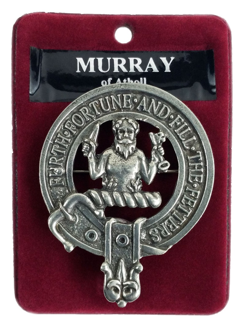 Murray of Atholl Cap Badge - Pewter Clan Crest Badge - Gaelic Themes ...