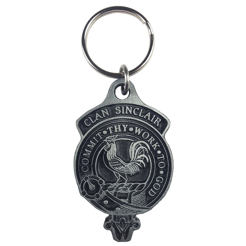 Sinclair Clan Crest Solid Pewter Key Chain Scottish Clan | Etsy