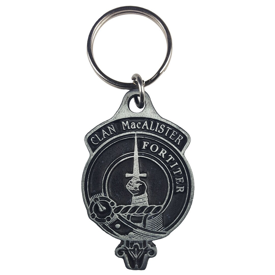 Macalister Clan Crest Solid Pewter Key Chain - Scottish Clan - Etsy