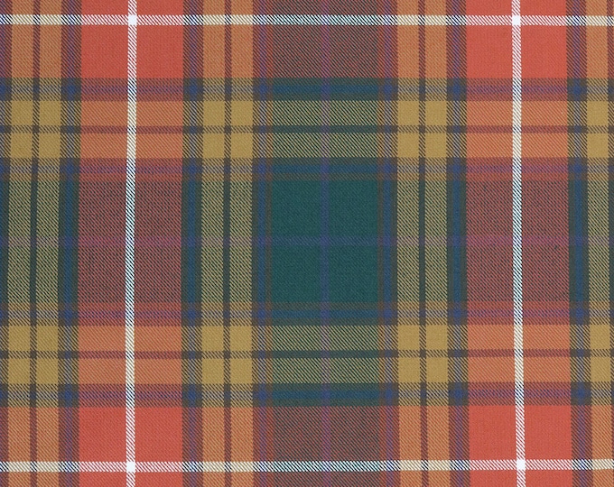 Buchanan Tartan Fabric - Buchanan Ancient Tartan - Warm Modern Colors ...