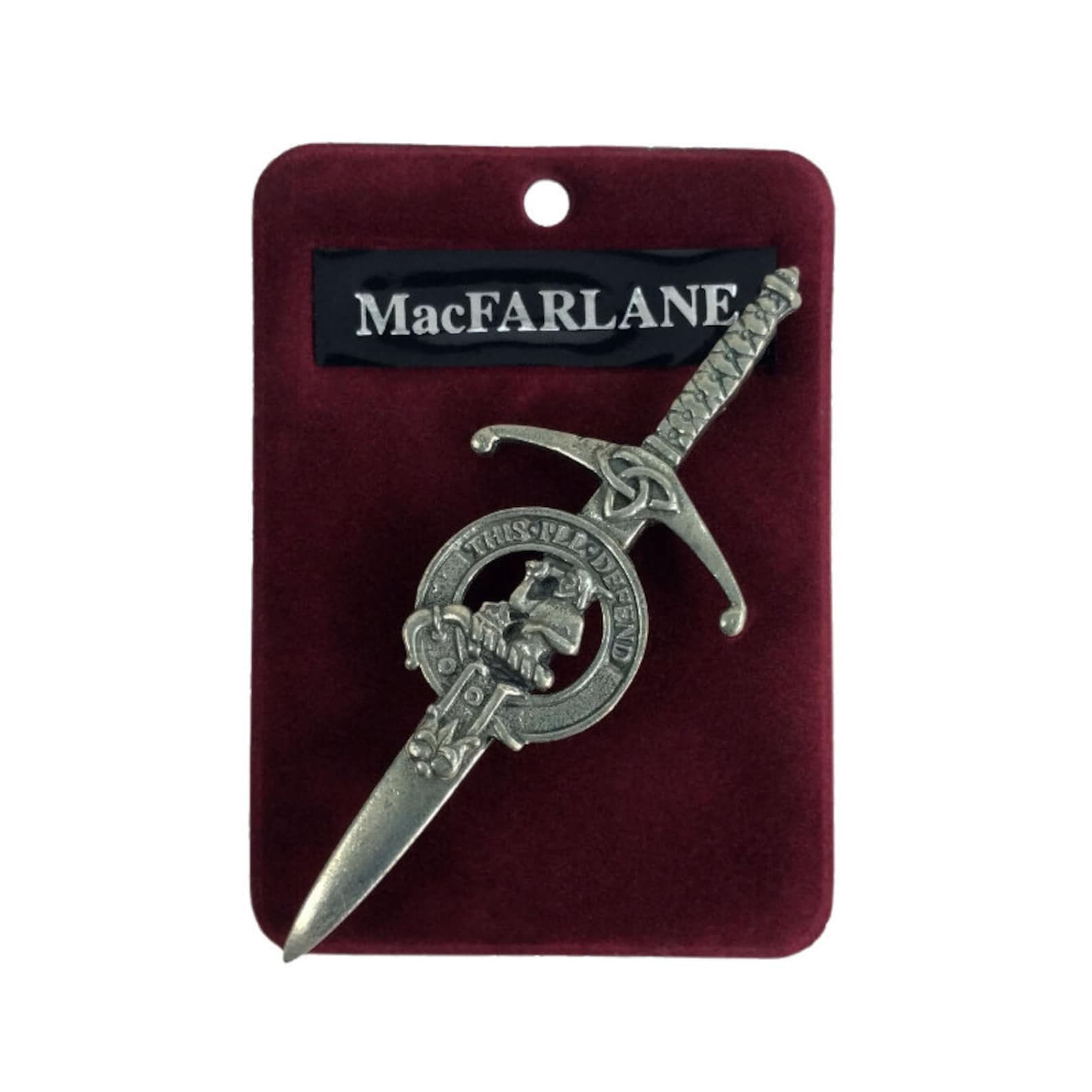 Macfarlane Clan Crest Kilt Pin - Gaelic Themes Kilt Pin - This I'll ...