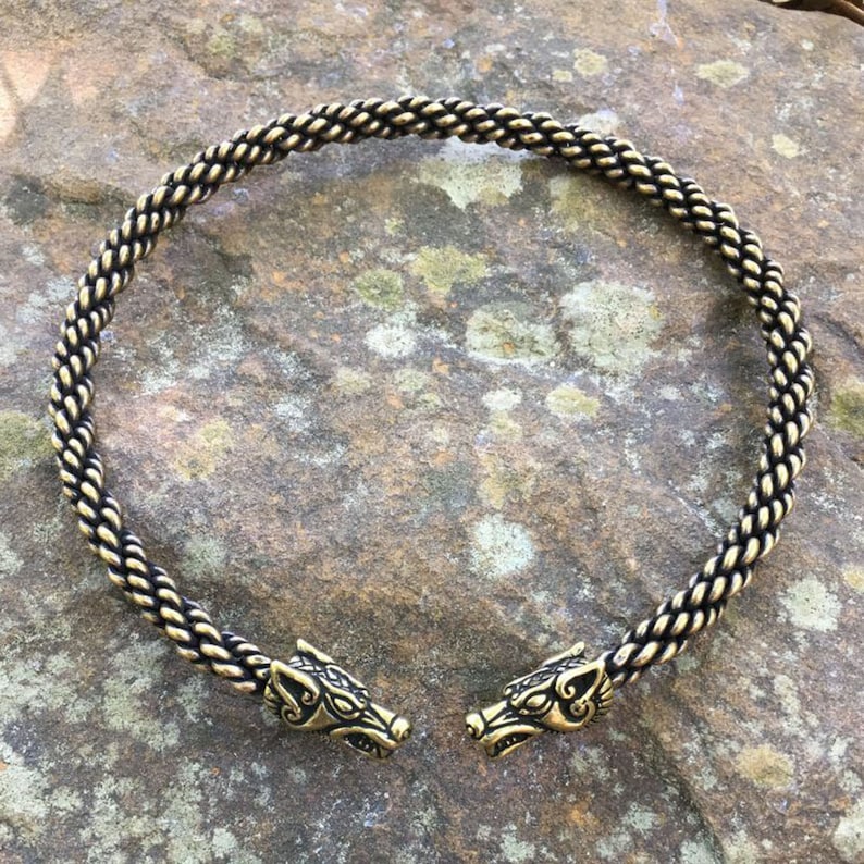 Celtic Wolf Neck Torc Celtic Braided Necklace Made in the - Etsy