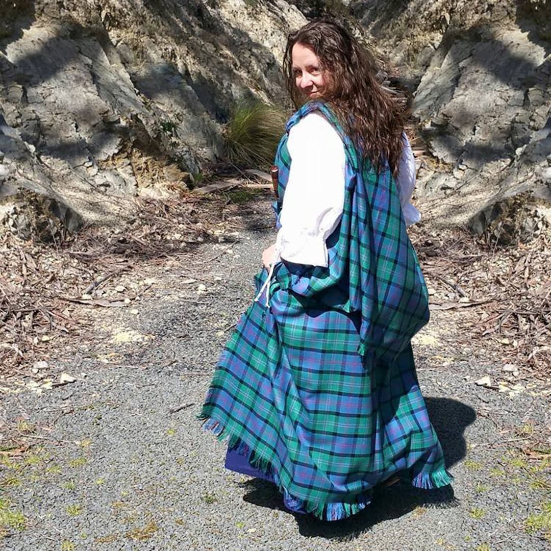 Scottish Arisaid or Earasaid - M-Y Tartans Homespun Wool Blend - Etsy