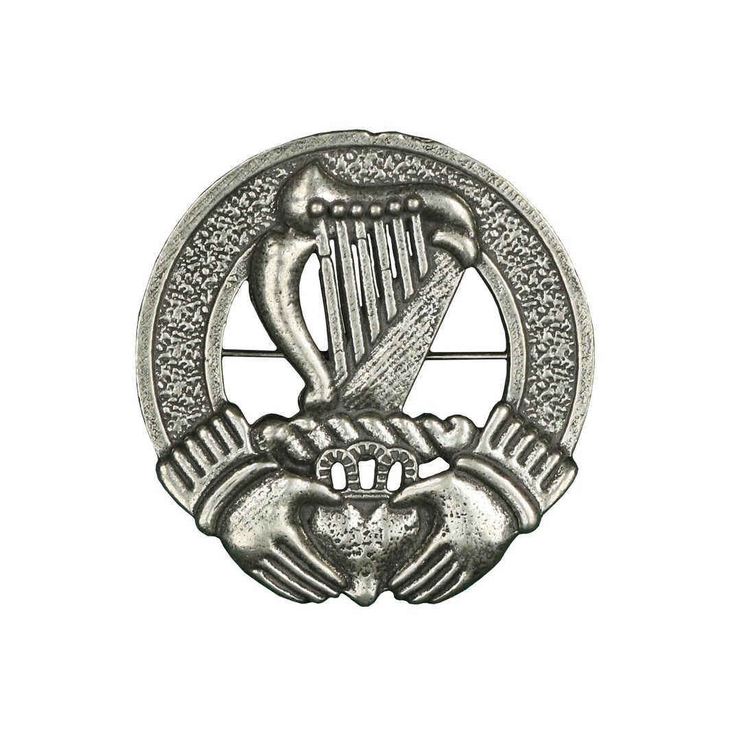 Irish Harp Pewter Cap Badge/brooch - Made in Scotland - Etsy