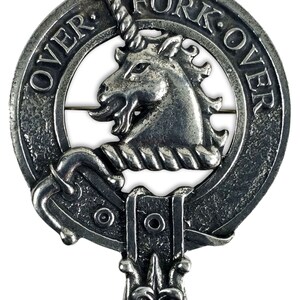 Cunningham Cap Badge - Pewter Clan Crest Badge - Gaelic Themes Cap ...