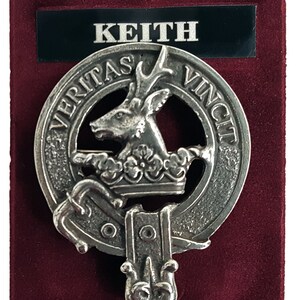 Keith Cap Badge - Pewter Clan Crest Badge - Gaelic Themes Cap Badge or ...