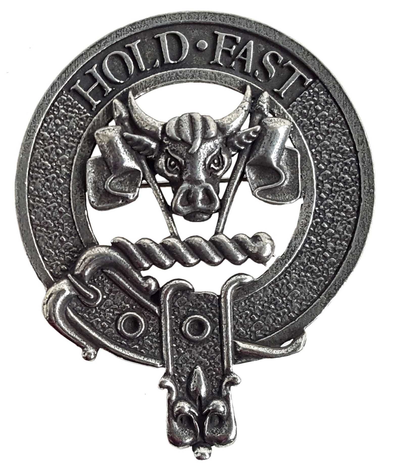 Macleod Cap Badge - Pewter Clan Crest Badge - Gaelic Themes Cap Badge ...