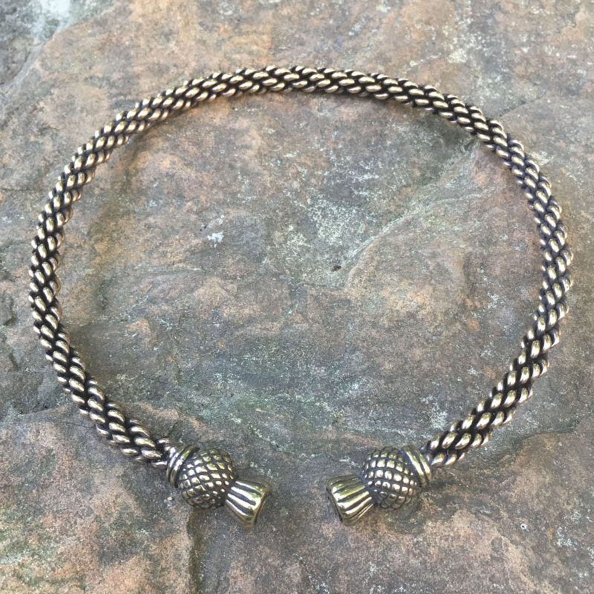 Celtic Thistle Neck Torc Celtic Braided Necklace Made in - Etsy