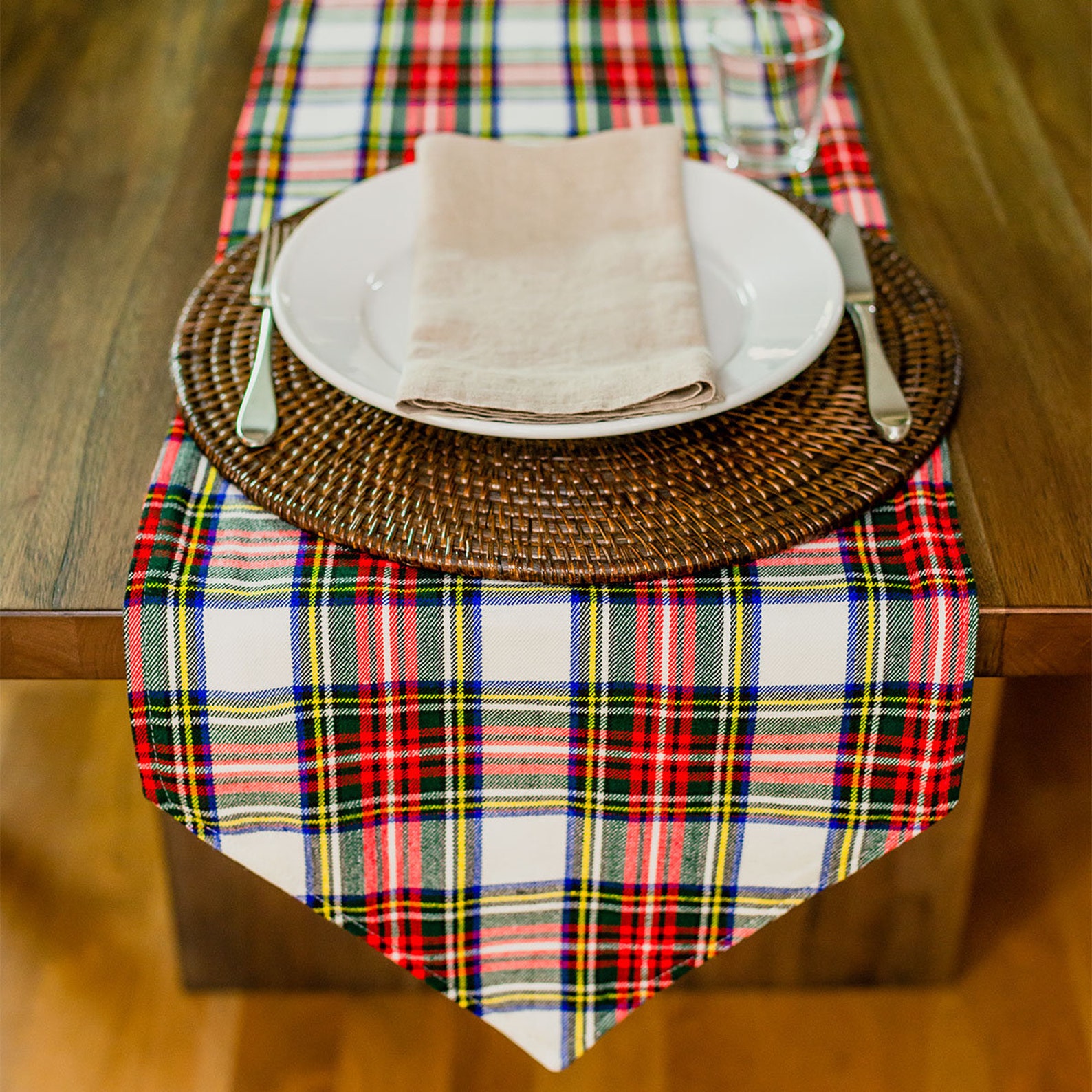 Tartan Table Runner - Poly/viscose Blend - Reversible Tartan - Made in ...