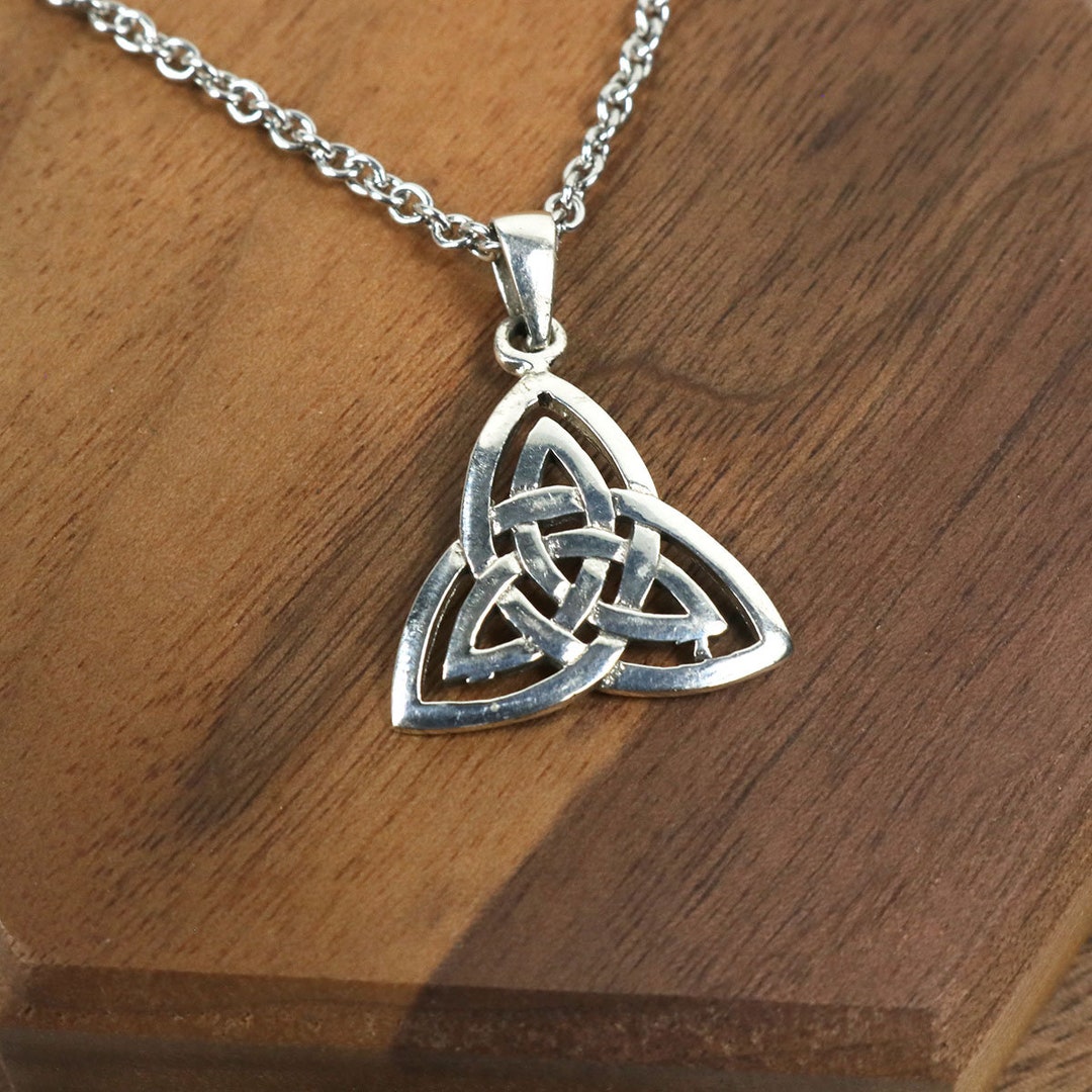 Trinity Knot Necklace - Triquetra - Trefoil Knot Pendant - Celtic Knot ...