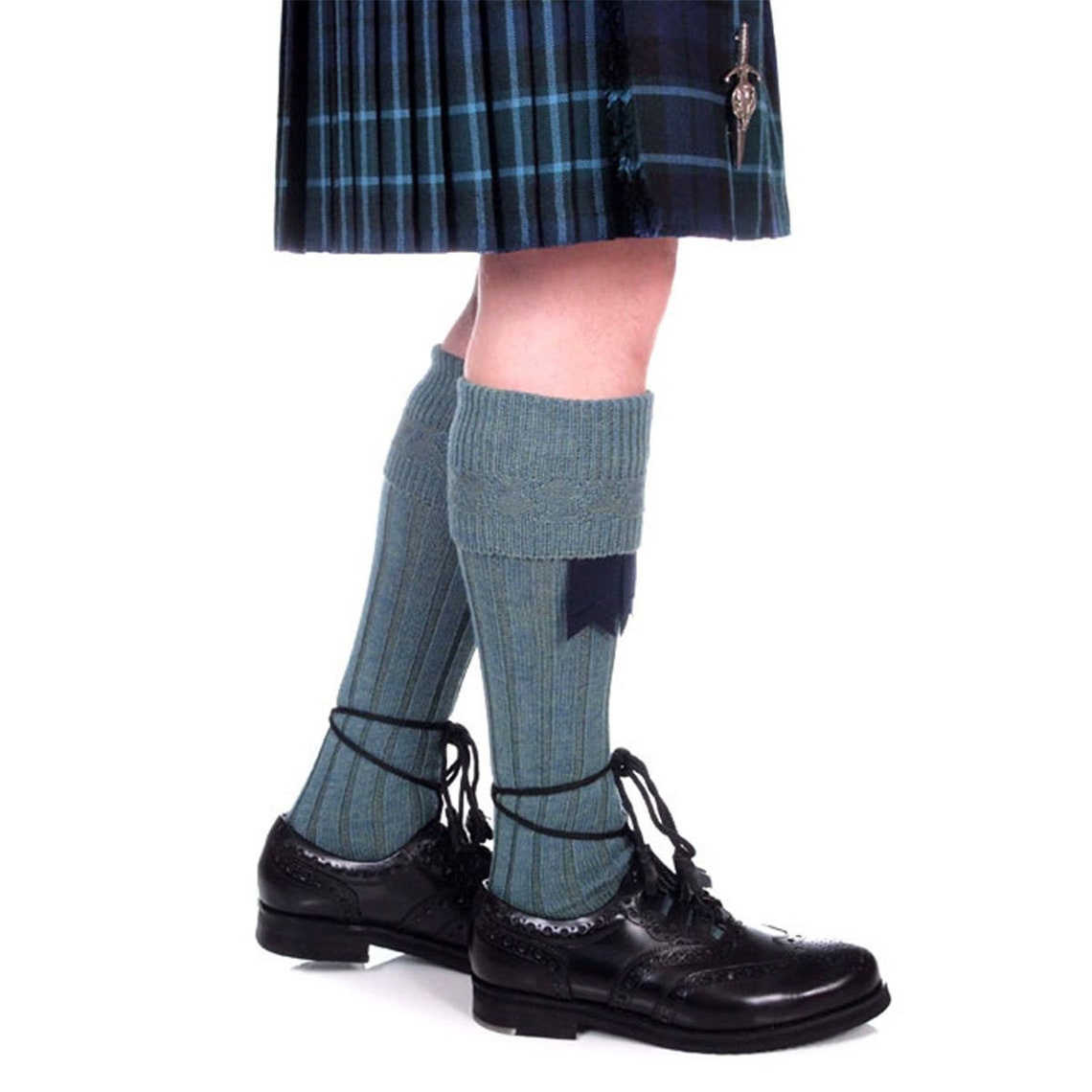Lovat Blue Kilt Hose Wool Blend Made in Scotland the - Etsy