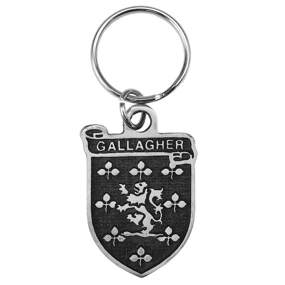 Gallagher Irish Coat of Arms Pewter Key Chain | Etsy